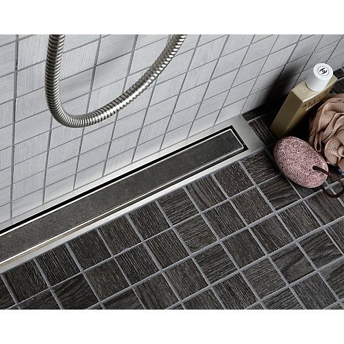 Unidrain HighLine Cassette, linje, komplet rustfrit stål: 700 mm, H 25 mm