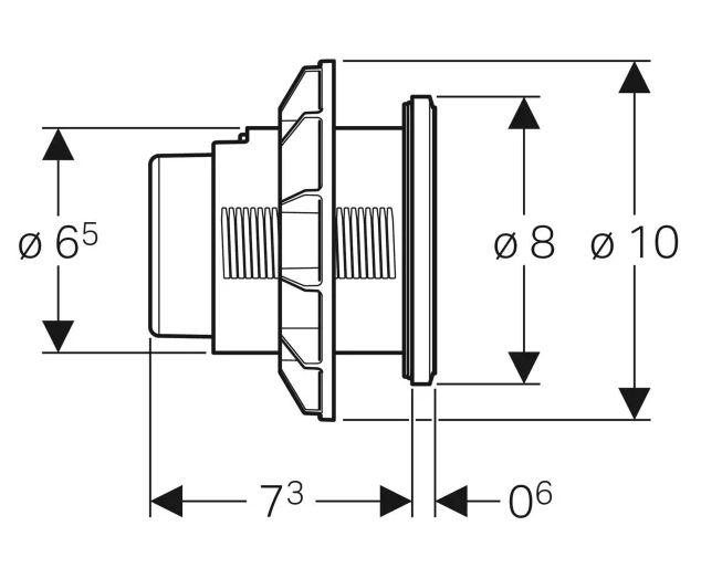 Geberit omega10 dobbelt tryk - easy-to-clean-belagt - Mat sort/sort