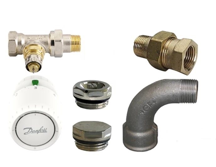 Danfoss ventil sæt til radiator 1/2 Ligeløbende - Pakke
