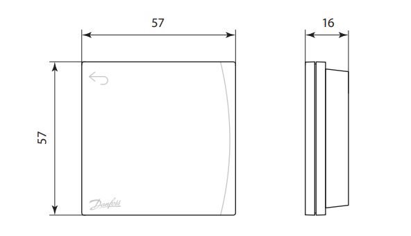 Danfoss Icon2 Sensor trådløs rumtermostat med display i hvid