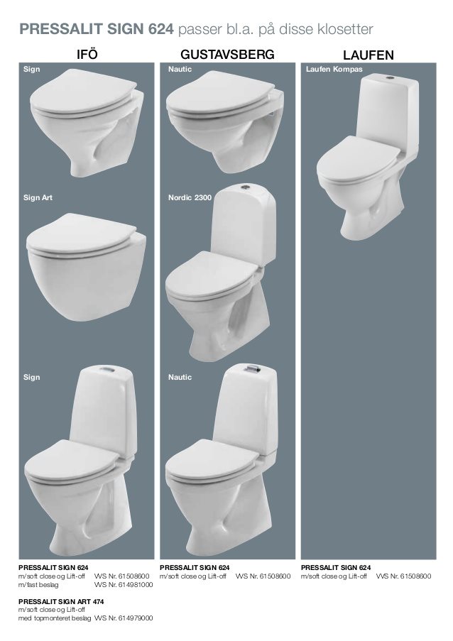 Pressalit Sign 624 toiletsæde med softclose - Vælg variant