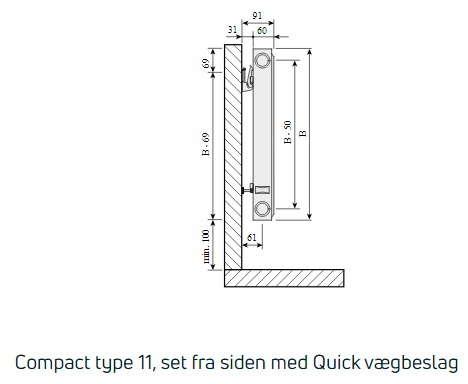 Purmo Compact Radiator C11 | Fås i flere længder | Køb nu