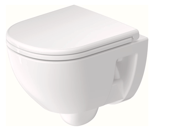Duravit D-code compact (kort model) vægtoilet, uden skyllekant
