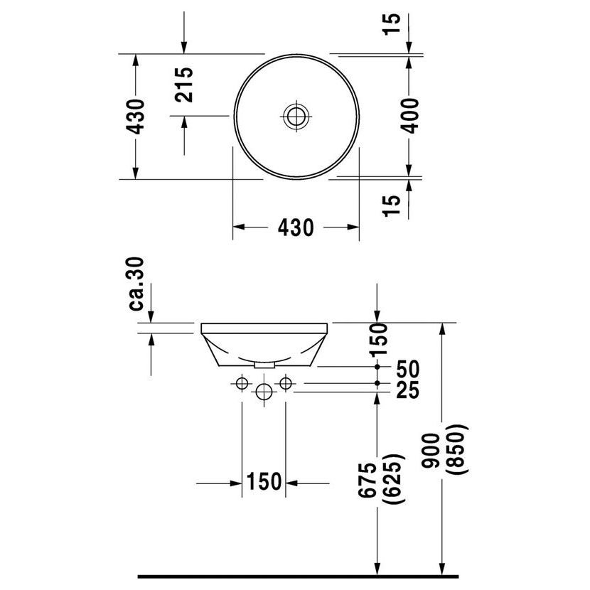 Duravit Architec Ø400 mm vask til underlimning