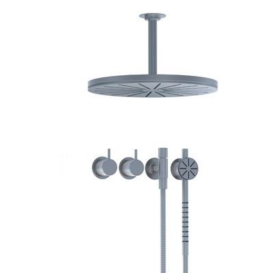 Vola 2471S-061A indbygnings brusebatteri med hoved-& håndbruser - Vælg farve